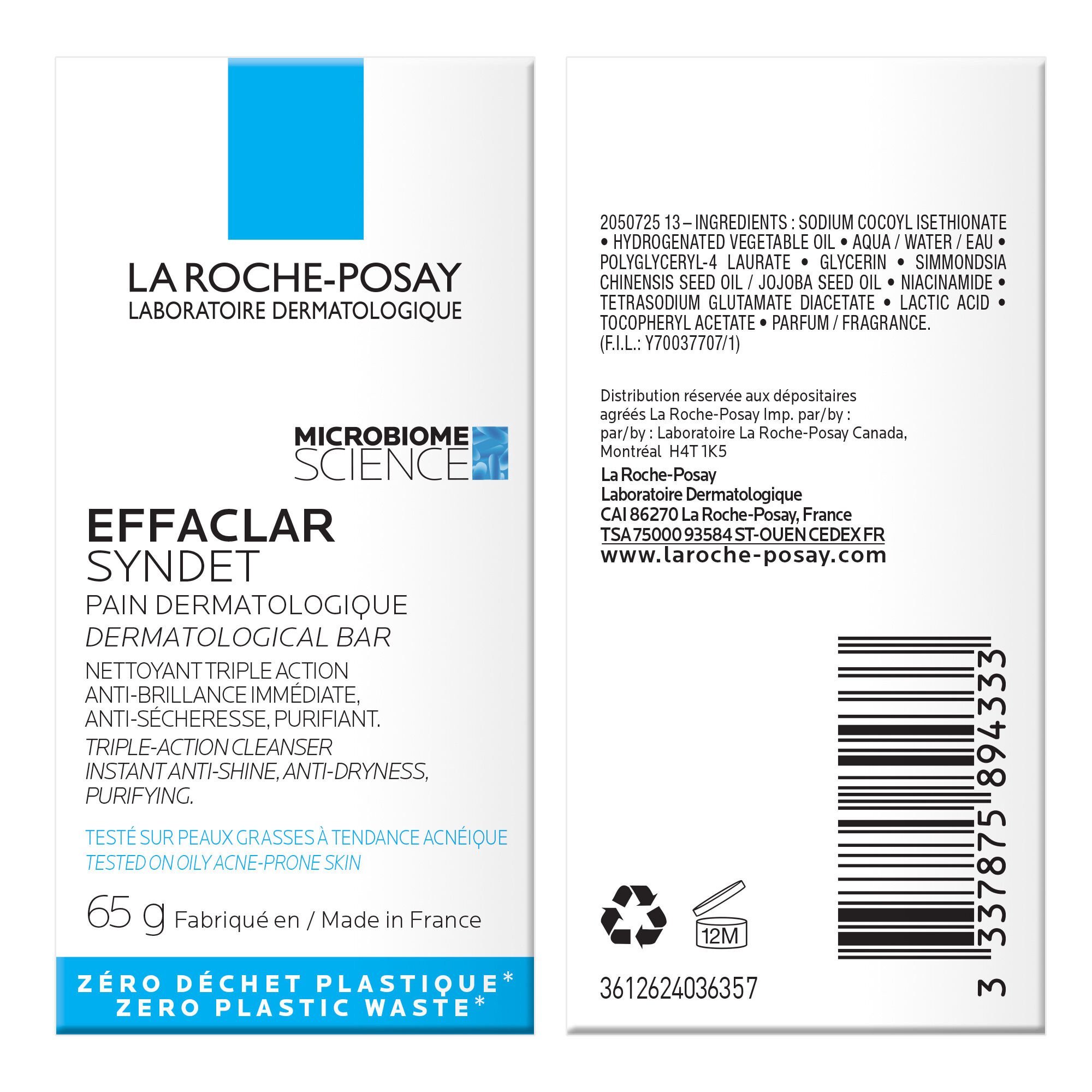 Effaclar Syndet Dermatological Bar - La Roche-Posay Canada
