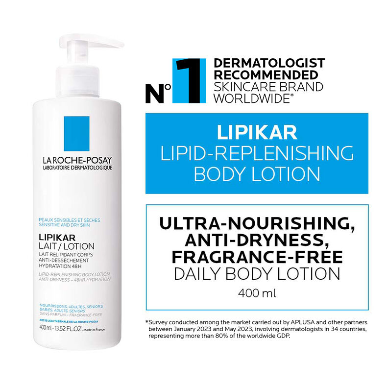 Lipikar Lait Body Lotion 400 ml - All-Day Hydration - La Roche-Posay